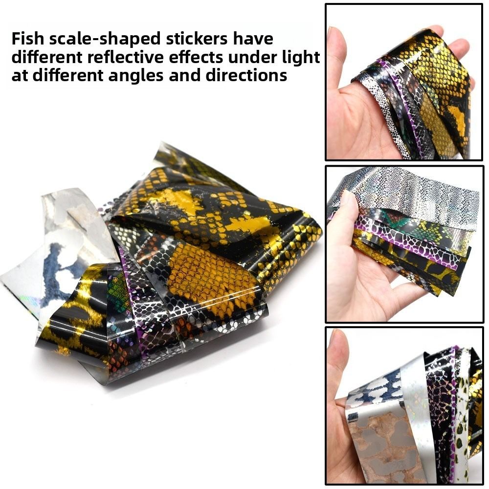 10pcs Lure Reflective Colored Laser Fish Scale Lure Paper Film None ...