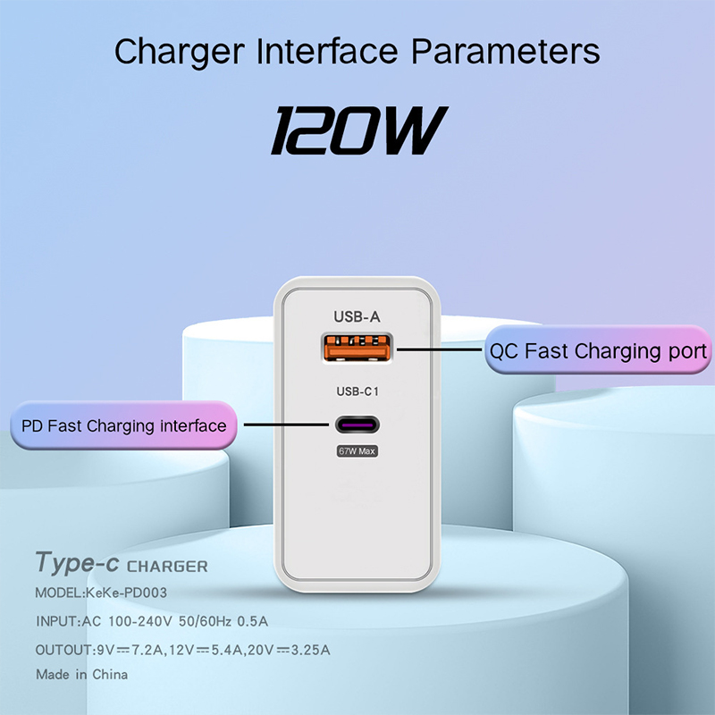 Double Charger Block PD Fast Charging Block Phone Charger Plugs For ...