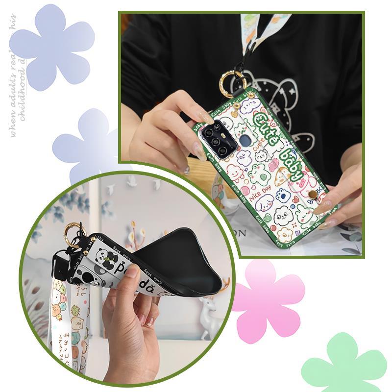 Lanyard Kickstand Phone Case For ZTE Blade A52 Cute Back Cover Dirt ...