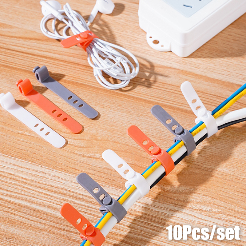 10pcs Cable Organizer Silica Data Line Cable Straps Electrical Wires ...