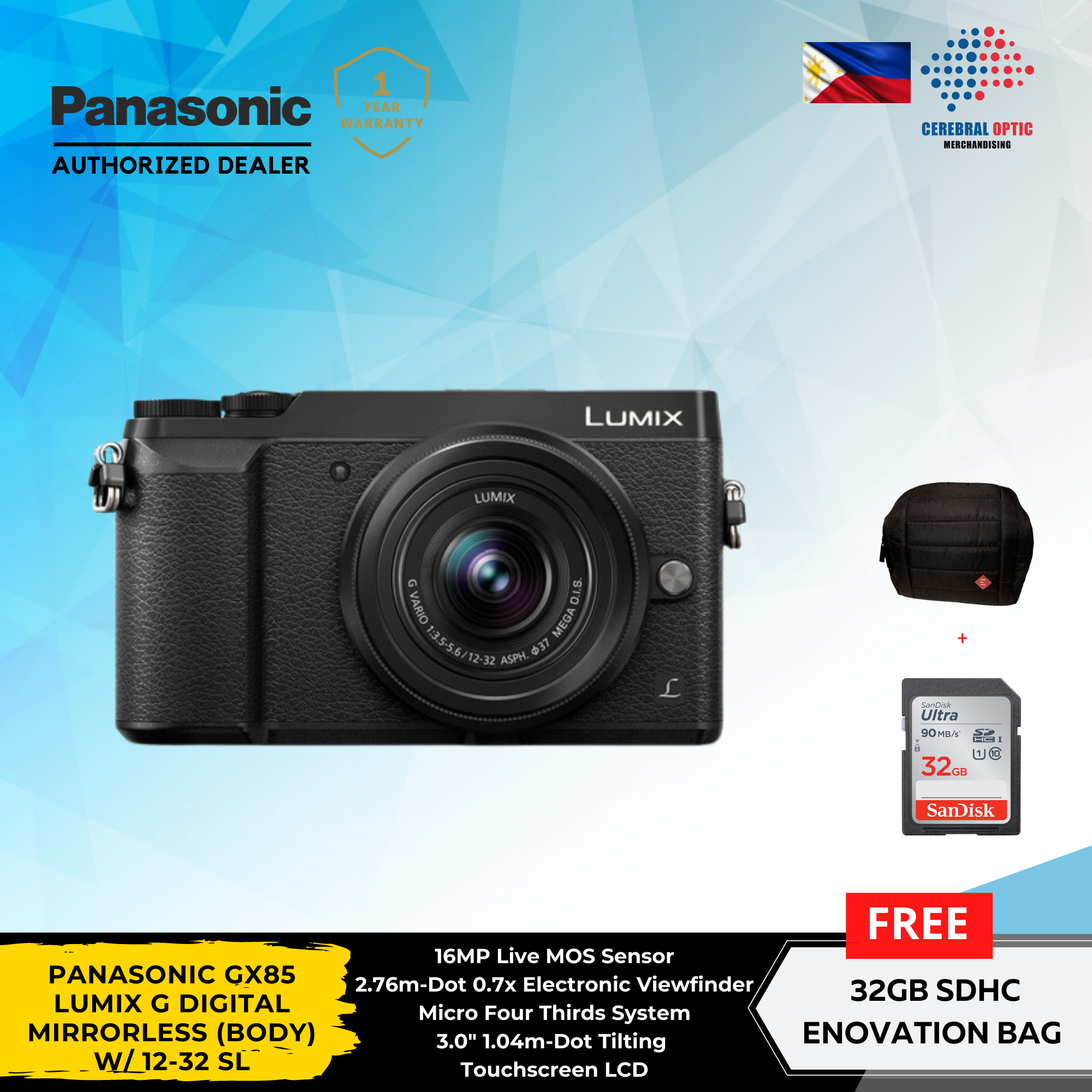 PANASONIC GX85 LUMIX G DIGITAL MIRRORLESS (BODY) W/ 12-32 SL - Cerebral ...