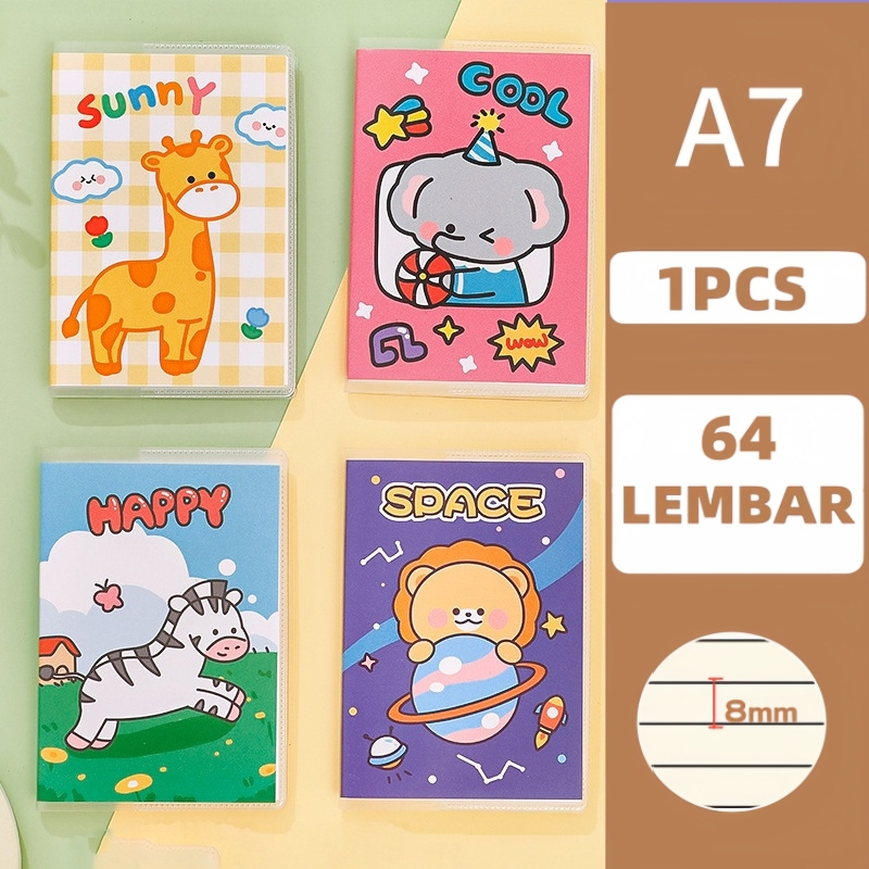Buku Mini A7 Cute Notebook Kartun Berwarna/Notebook Pocket Saku ...