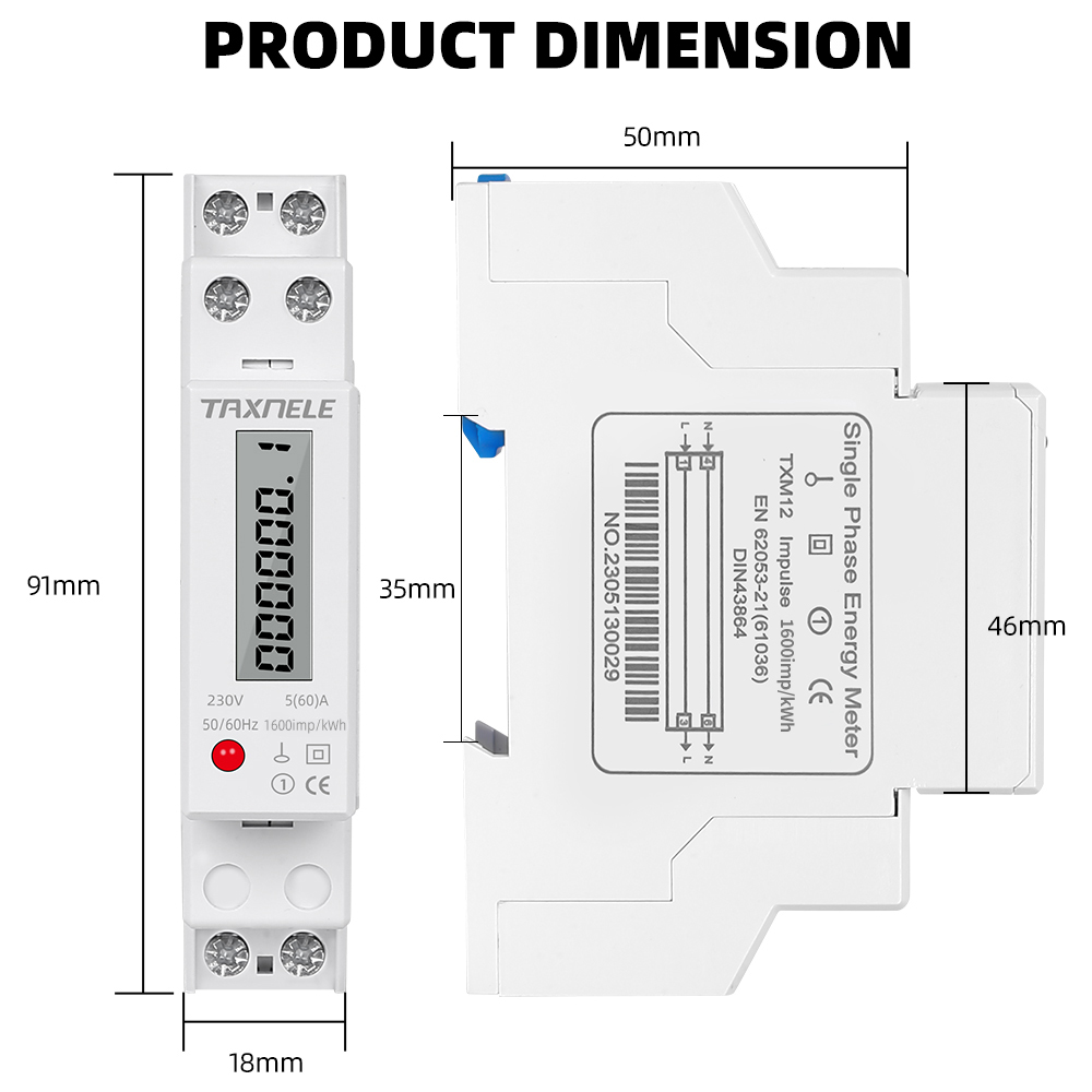 【Discount】 18mm Single Phase 1P 2 Wire Digital Wattmeter Power ...