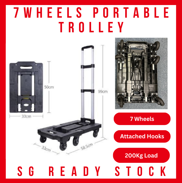 Flatbed Premium Trolley 5 Wheel/7 Wheel Cart Cargo Platform Truck ...