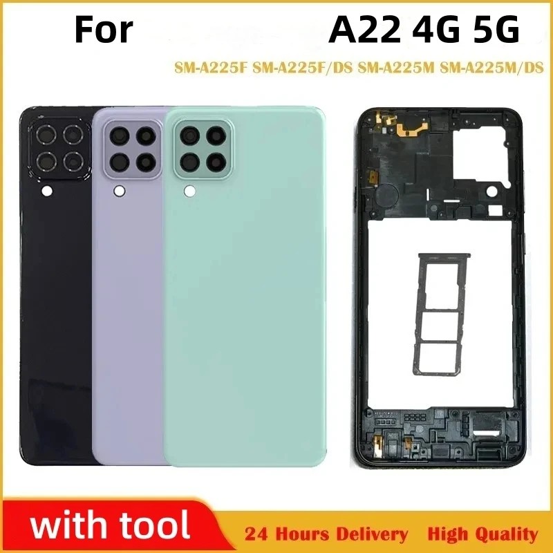 For Samsung Galaxy A22 4G 5G Battery Cover Door Rear Housing ...