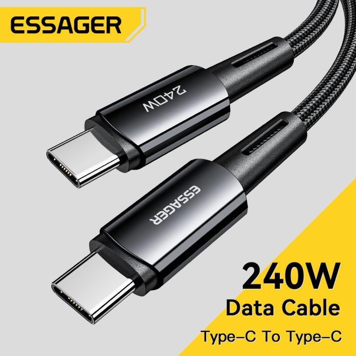 Essager 240W USB Type C To USB C Cable Digital Display 100W PD 3.1 Fast Charging Charger Wire ...