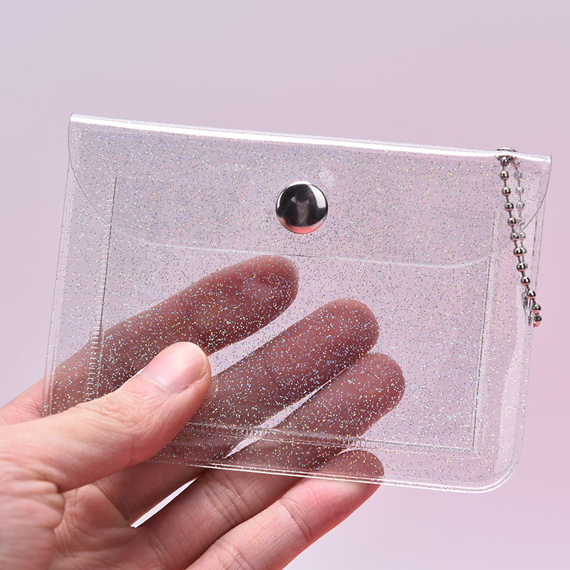 Glitter Transparent Waterproof PVC Card Holder Mini Wallet Girls Coin ...