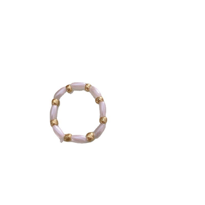 Han Fan Pearl Fashion Stomp Rope Ring Simple Round Water Drop Ring ...