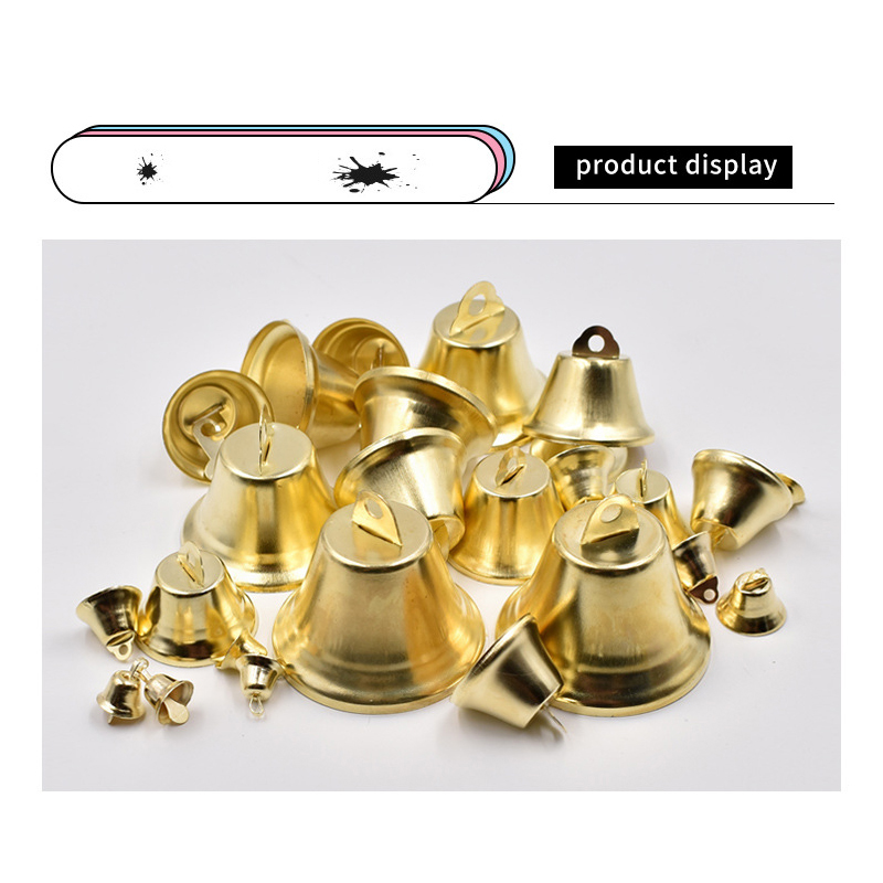 10-50mm Gold plated bells ornaments trumpet mini Jingle Bells Christmas ...