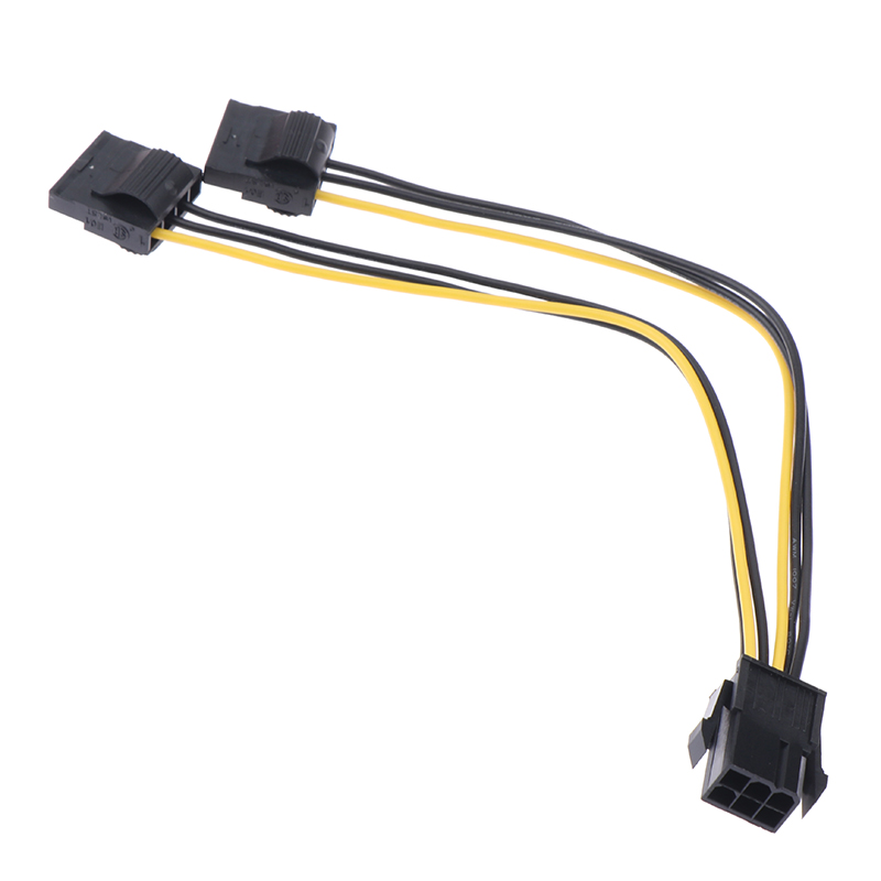 6Pin To Dual 4Pin IDE Video Card Power Cord Adapter Graphics Card Power ...