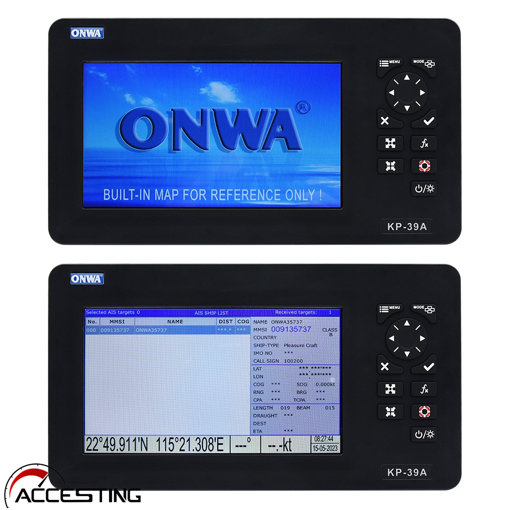ONWA KP-39A อุปกรณ์ทำเครื่องหมายแผนภูมิ LCD GPS ขนาด7นิ้วพร้อมเครื่องมือนำทาง GPS สำหรับเรือดำ ...