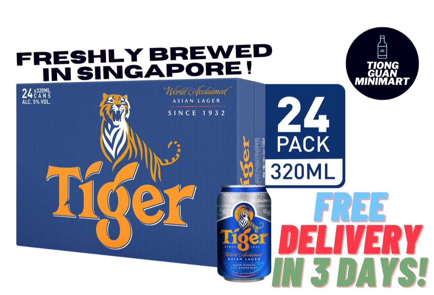 TIGER BEER CANS 24x320ml (BBD: DEC 2023) ** FREE DELIVERY ** | Lazada ...