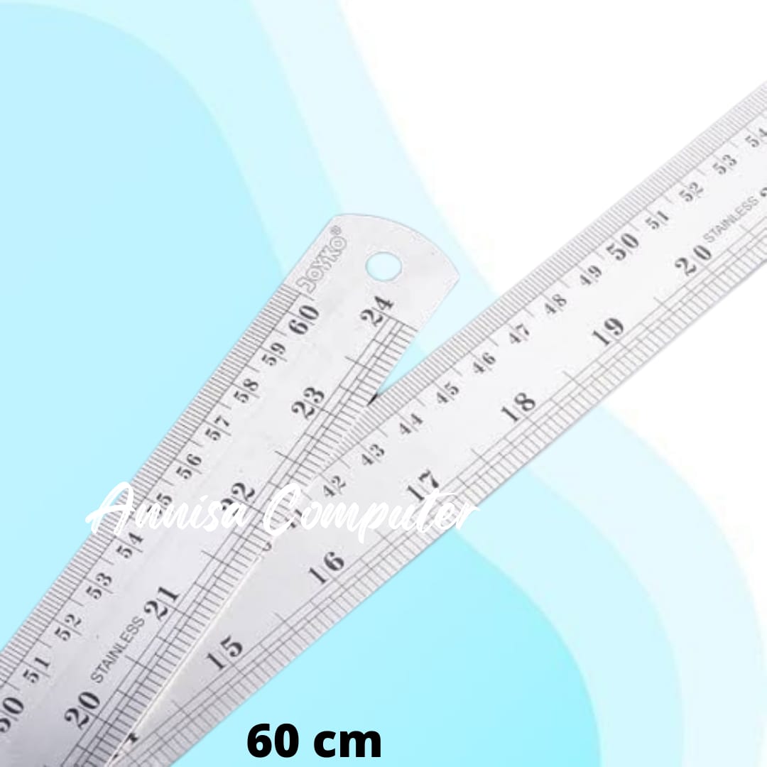 Penggaris Besi 1 Meter / 60cm Mistar Stainless / Alat Pengukur / Jidar ...