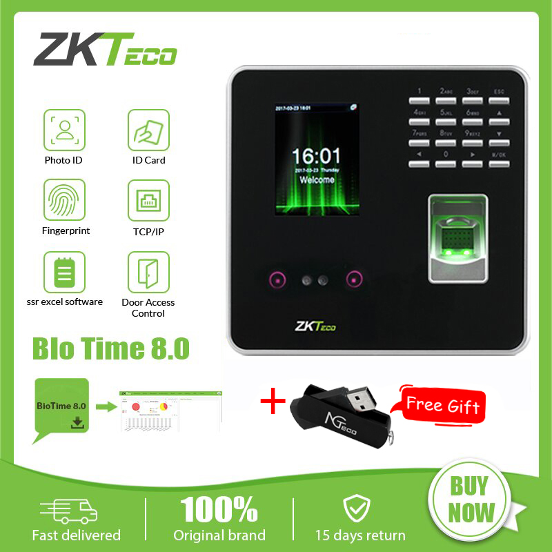 ZKTeco Biometrics Face Recognition Fingerprint Time Card Attendance