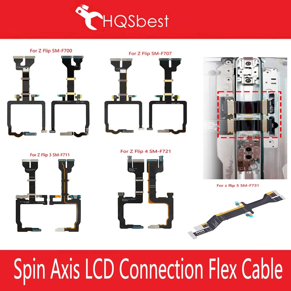 Spin Axis Rotating Spindle Hinge LCD Connection Flex Cable For Samsung ...