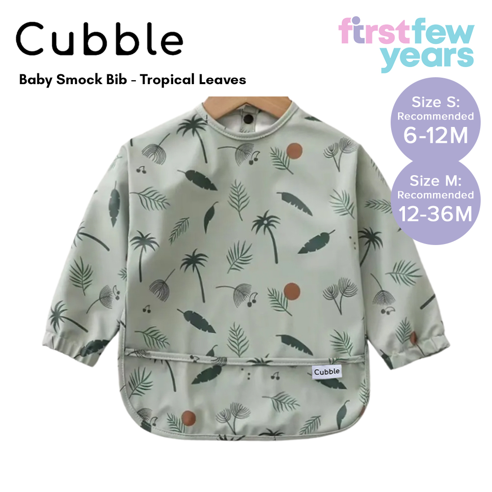 Cubble Baby Smock Bib (2 Sizes, Multiple Designs) Long Sleeve Baby ...