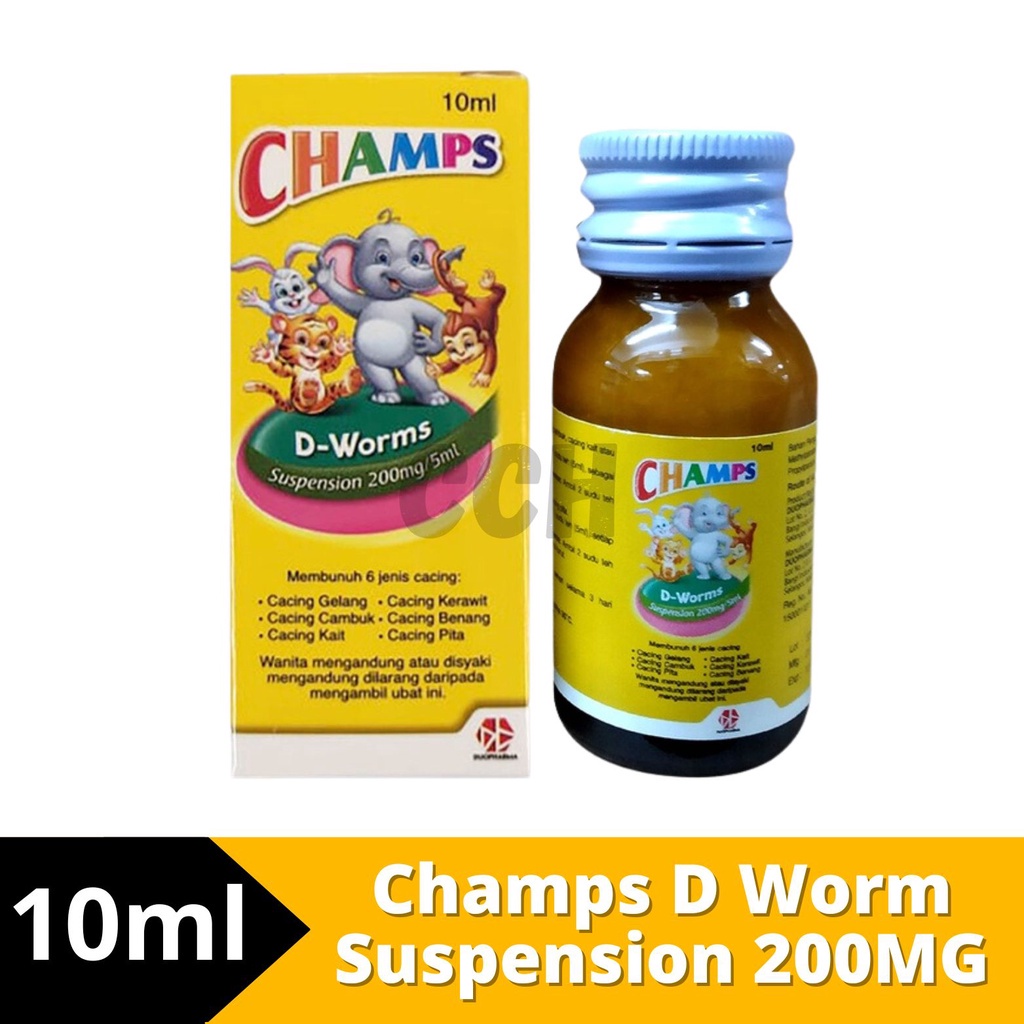 Champs D Worms 200MG (2 Tablets / Suspension 10ml) | Lazada