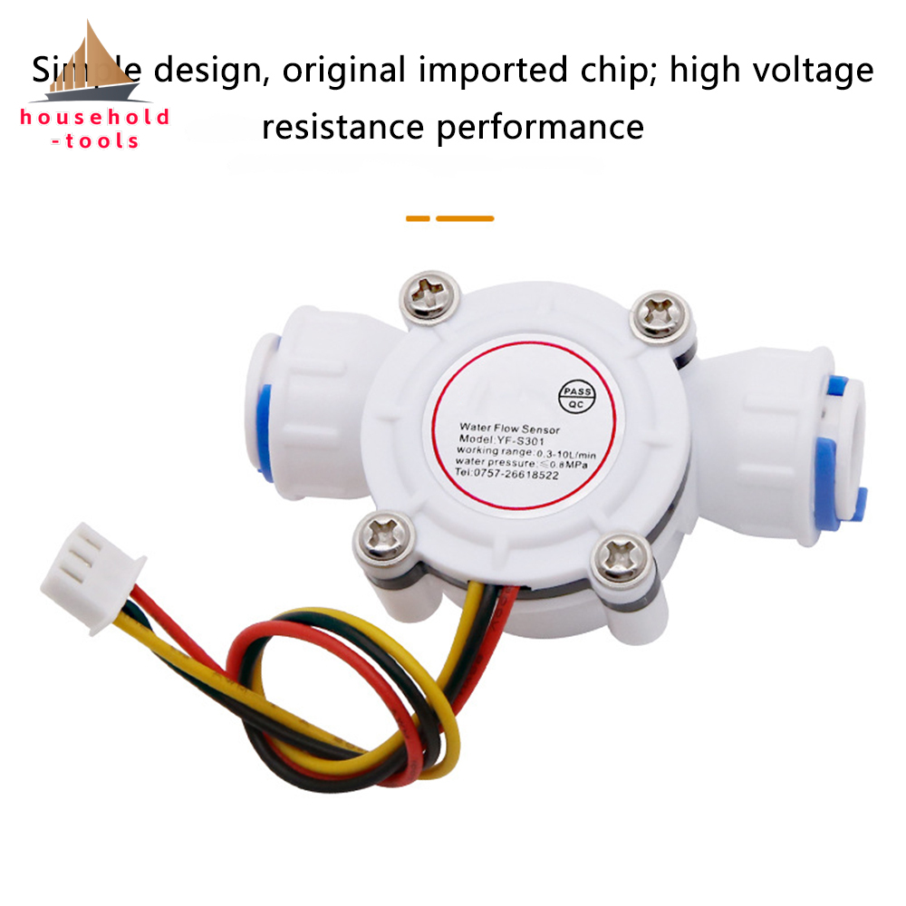 household-tools S301 water flow sensor 3-way ABS PE pipe Hall flowmeter ...
