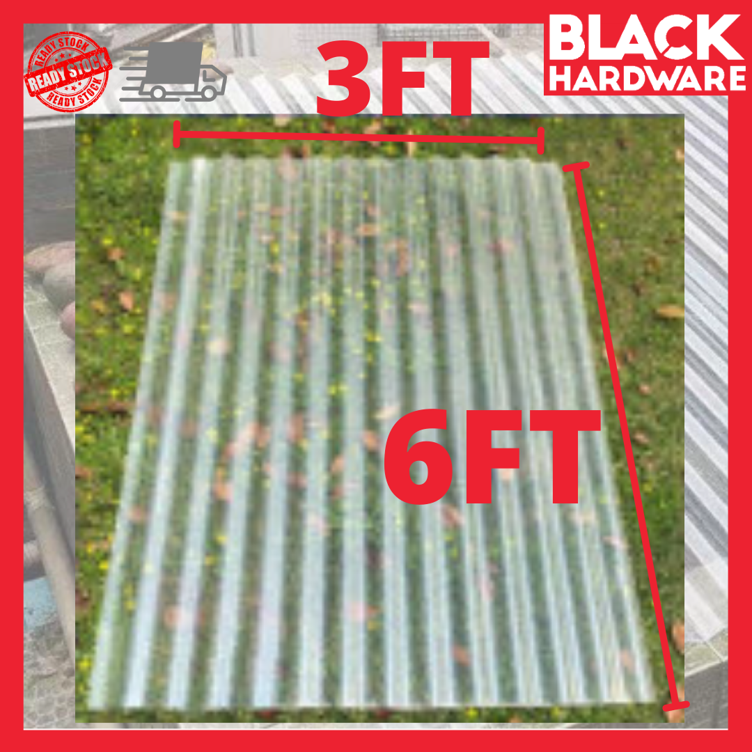 BLACK HARDWARE 6 7Feet Transparent Polycarbonate Lutsinar Atap Bumbung ...