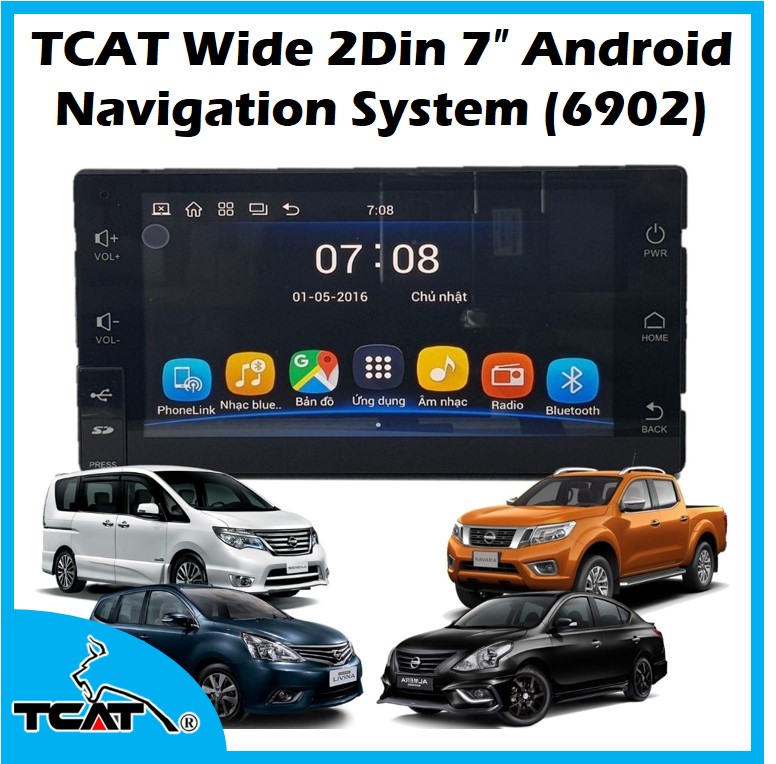 TCAT Wide 2Din 7″ Android Navigation System (6902) inclusive ...