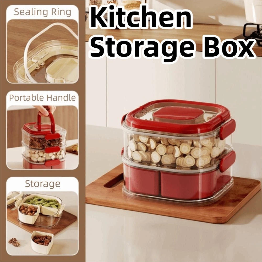 Portable Stackable Spice Storage Box Transparent Multi-Compartment ...