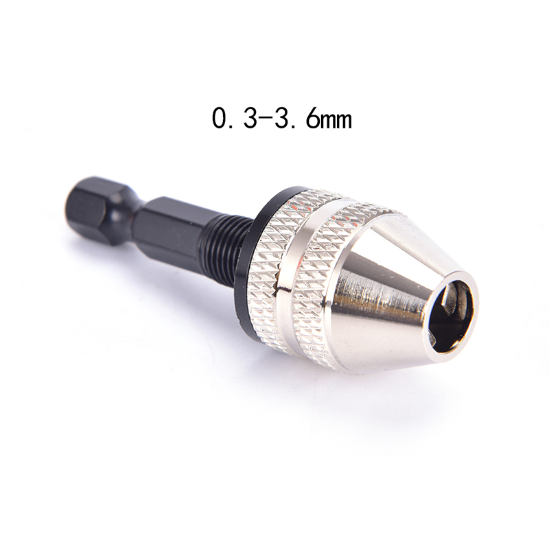 1/4" Hex Shank Keyless Drill Chuck Quick Change Bit Driver Converter ...