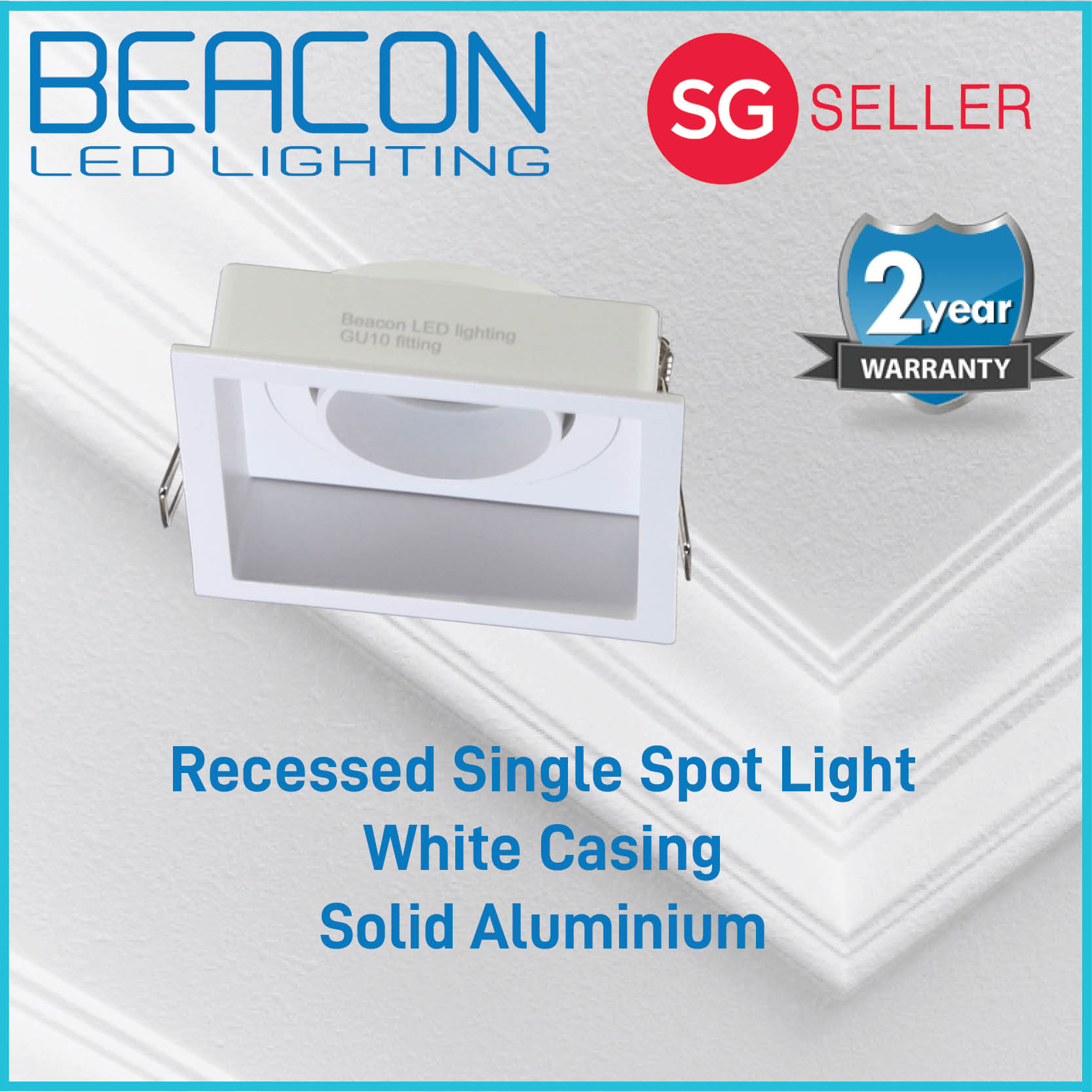 Beacon LED (Modern Design) Single / Double Head Recessed Spotlight / Downlight - Solid Aluminum ...
