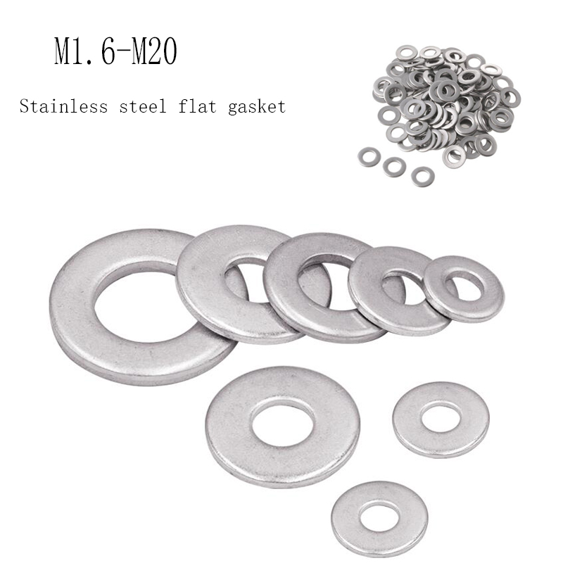 5-100PCS Plain Washer Size M1.6 M2 M2.5 M3 M4 M5 M6 M8 M10 M12 M14 M16 ...