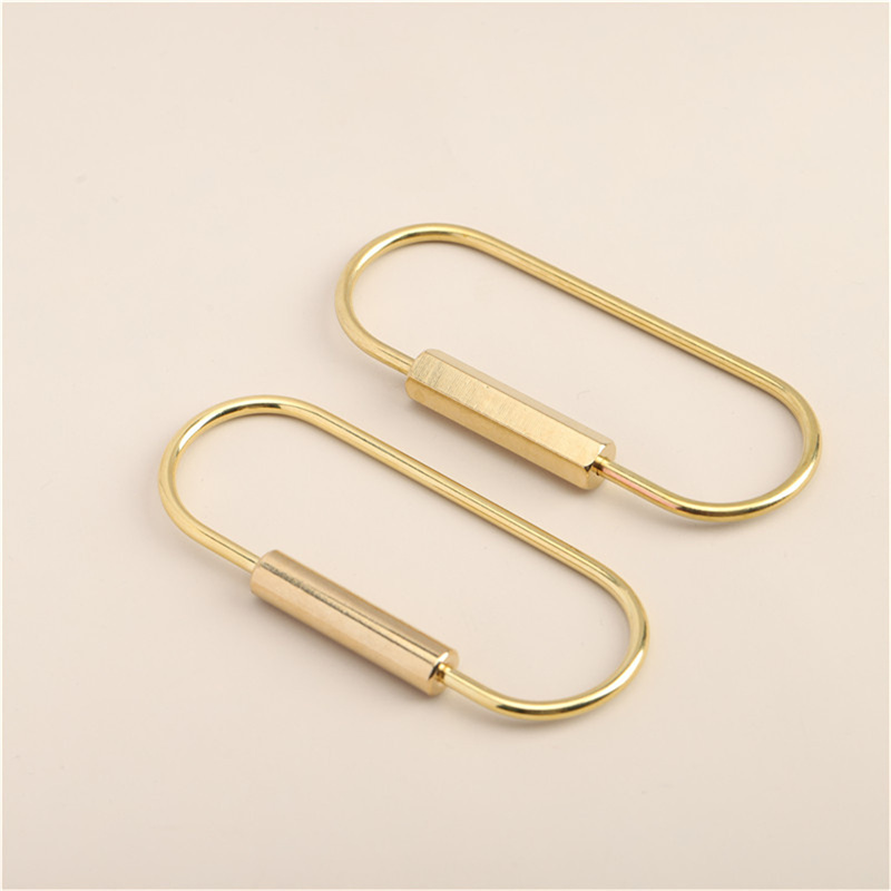 Brass Keychain Screw Lock Camping Survival Carabiner Men Women Simple ...