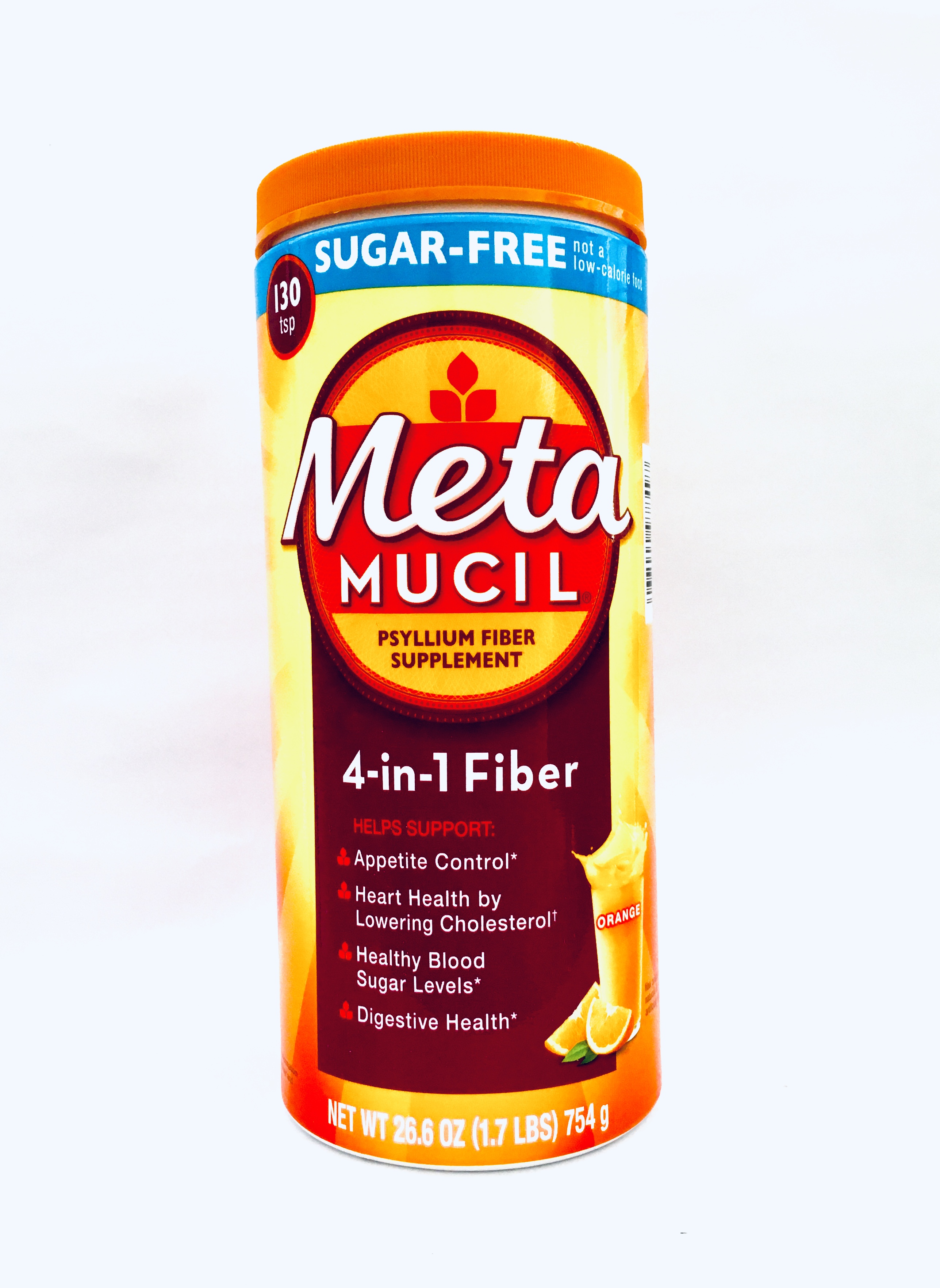 Metamucil Psyllium Fiber Supplement Powder 754g (Orange) sugar free 4 ...