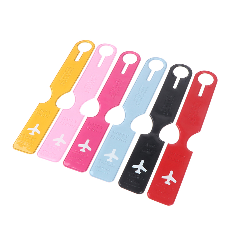 Simple Travel Luggage Bag Tags Holder Plastic Suitcase Name Address ID ...