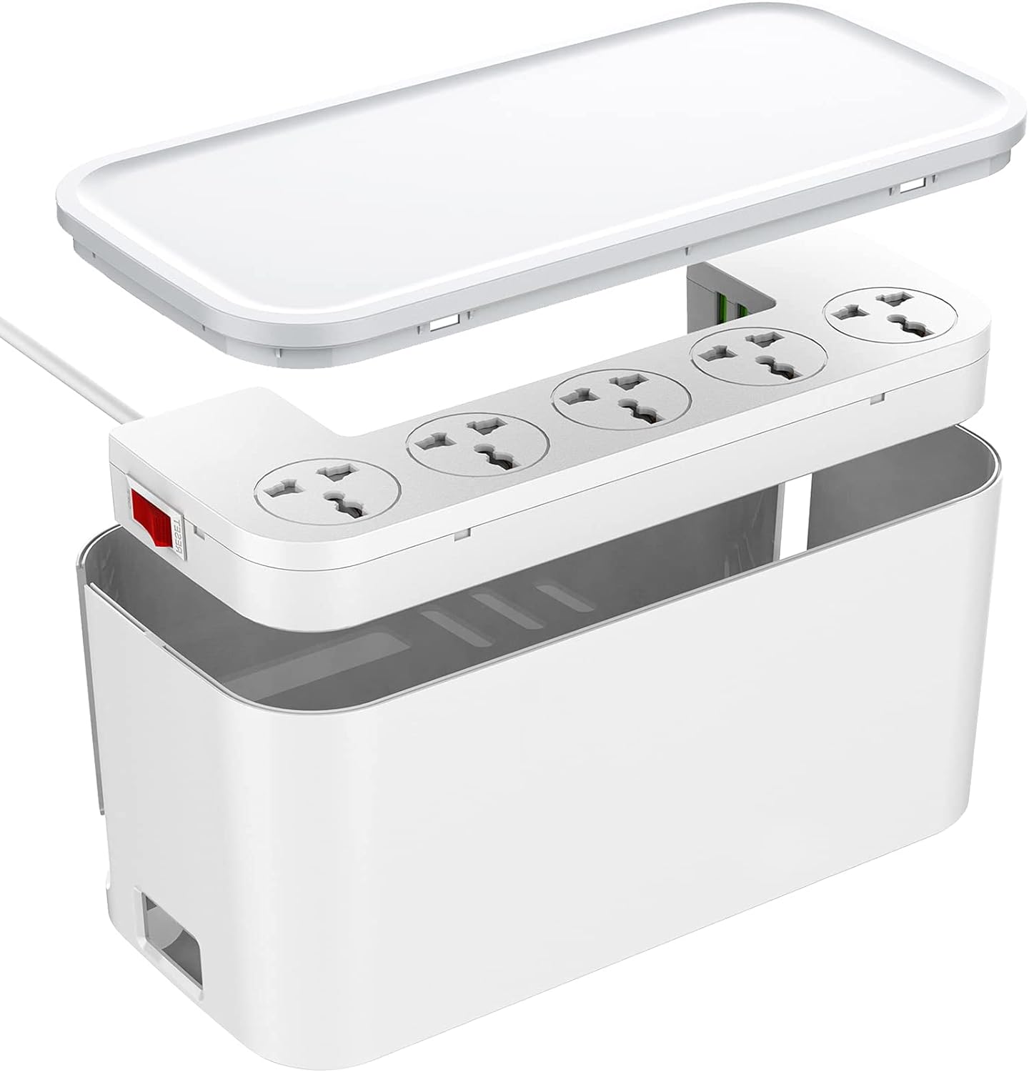 Power strip USB-C Power Extender and Cable Management Box 2500W Power ...
