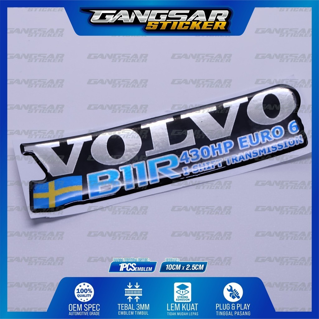 Emblem logo volvo b11r / emblem timbul volvo b11r / sticker volvo b11r ...