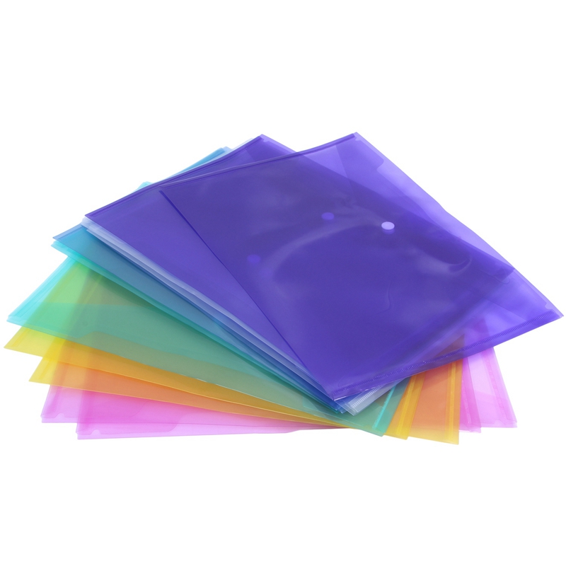 A4 Document wallets plastic popper Buckle folders filing paper storage ...