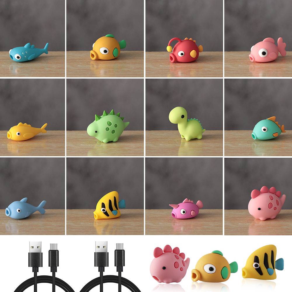 LONGB Anti-breaking Animals Silicone Cartoon Cable Protector Data Line ...