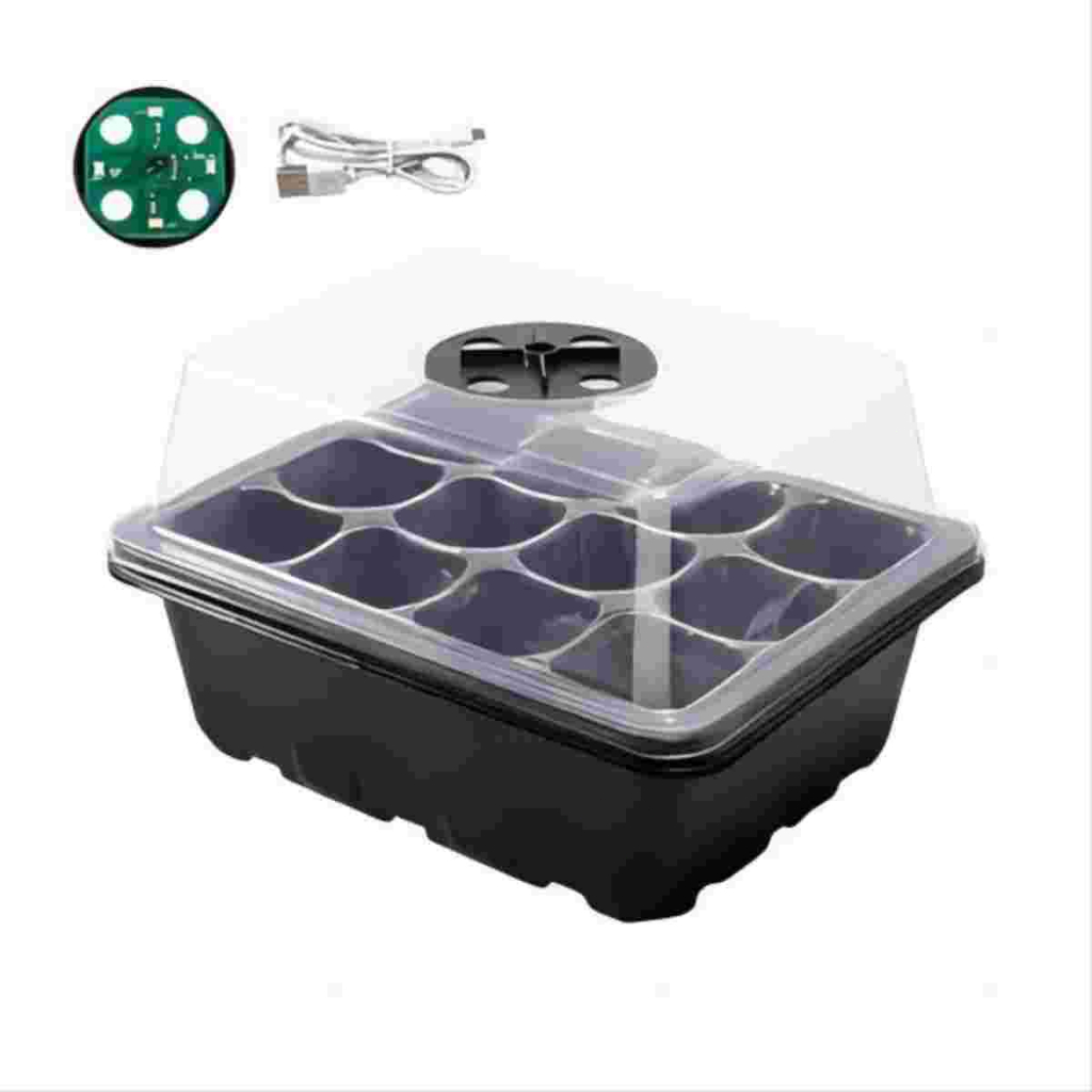 Seedling Trays Nursery Pot 12 Holes Seed Tray Flower Pot transparent ...