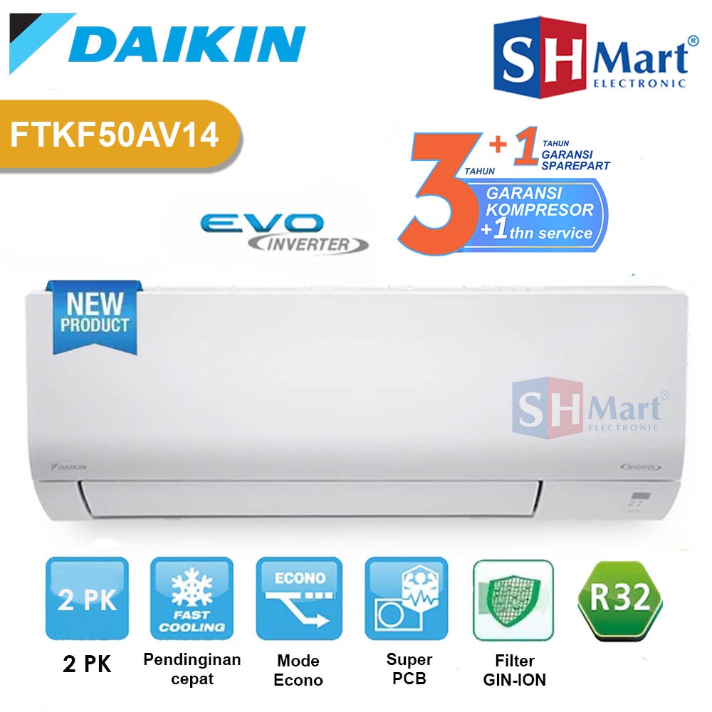 AC DAIKIN 2 PK EVO INVERTER FTKF-50AV14 R32 MALAYSIA NEW INVERTER ...