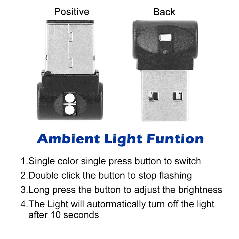 Mini USB Ambient Light LED Decorative Ambient Light for Car Laptop ...