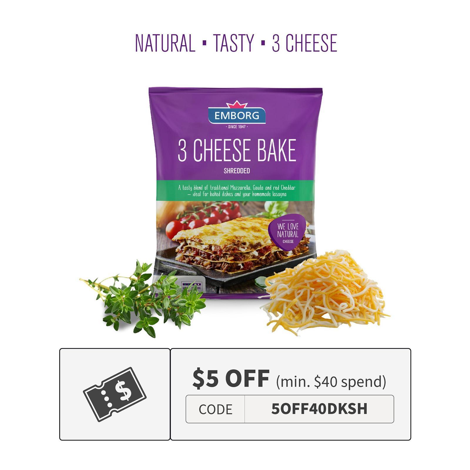 Emborg Natural Shredded 3 Cheese Bake Cheese | Lazada Singapore
