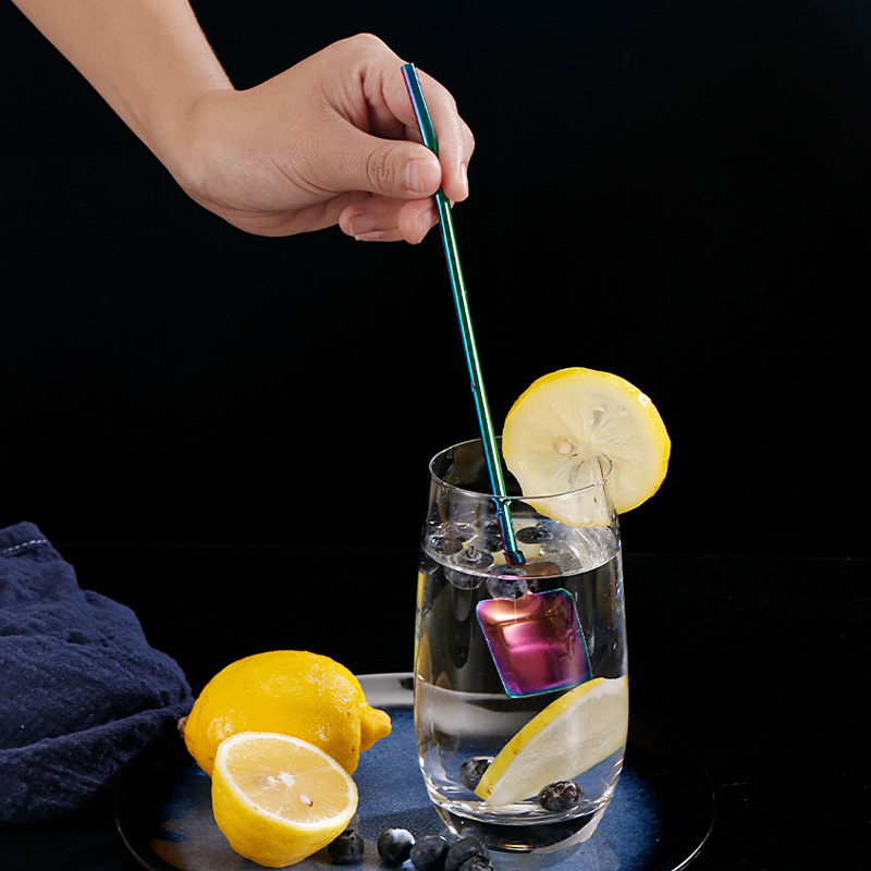 304 Stainless Steel Straw Spoon Creative Threaded Watermelon Spoon ...