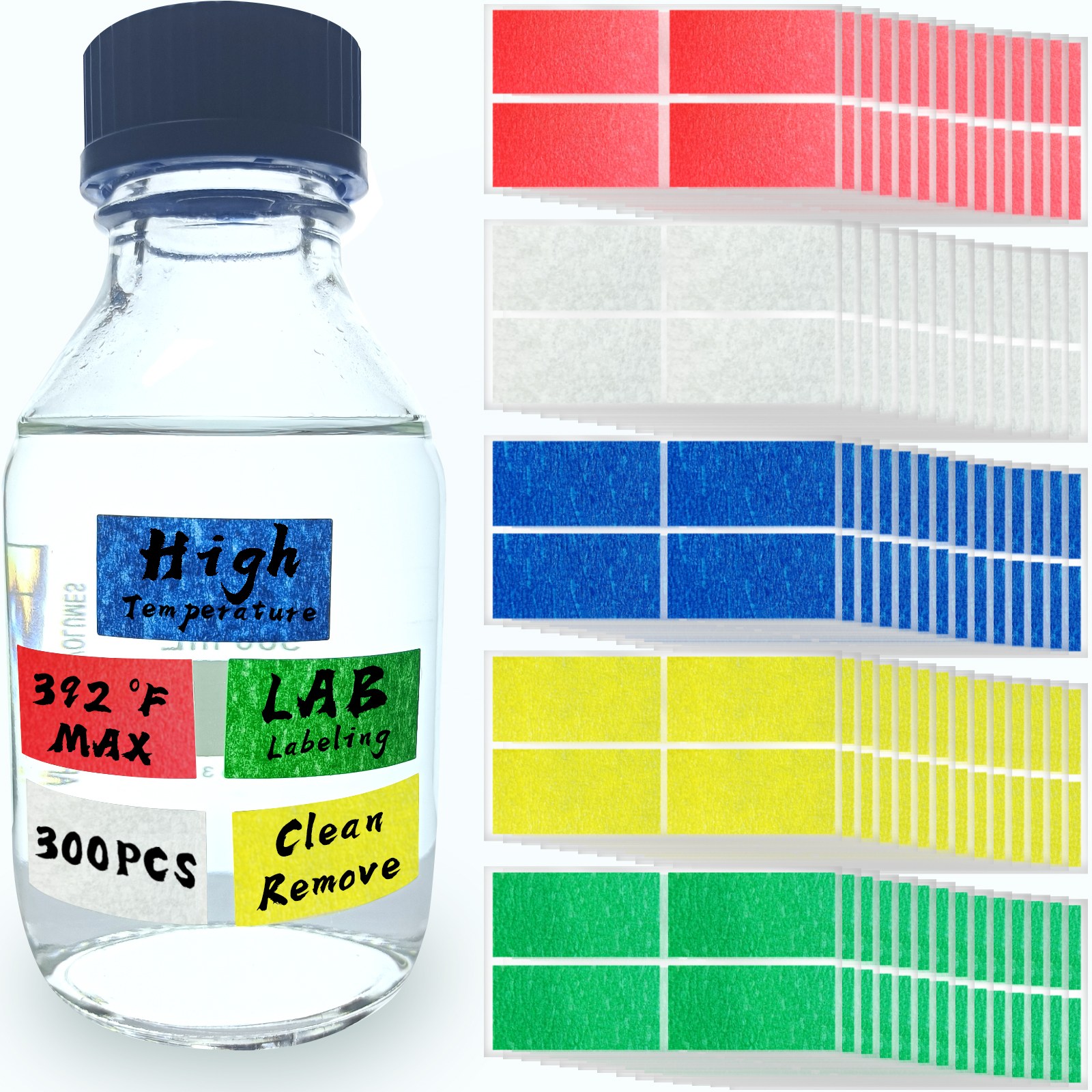【Toy life hall】Lab Labels 40X20mm Red Green Blue White Withstand High ...