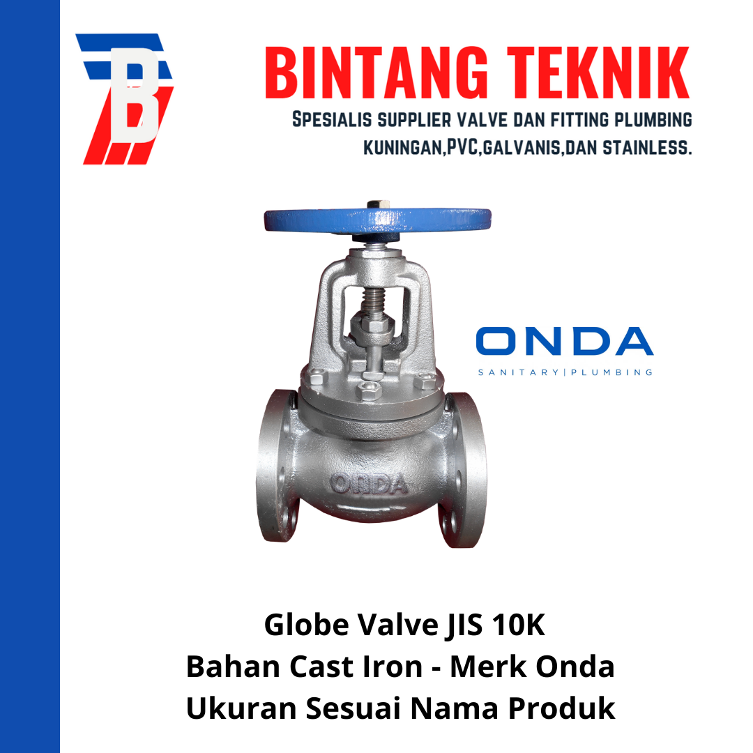 Globe Valve 2" inch Cast Iron Onda JIS 10K | Lazada Indonesia