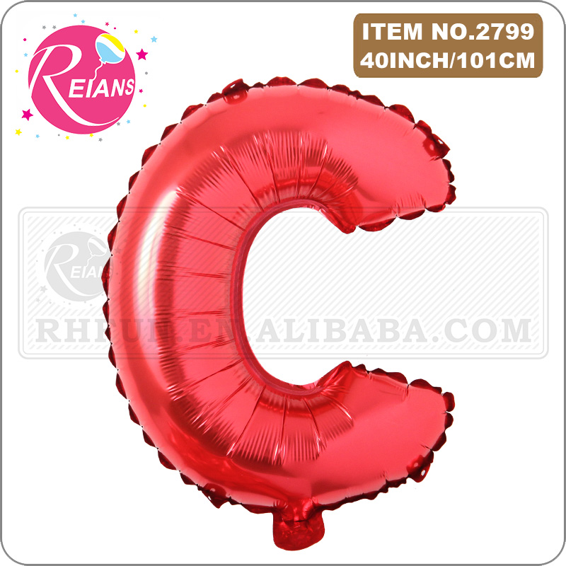 Large 40 Inch Red Aluminium Foil Number Letter Balloons 0-9 Birthday ...