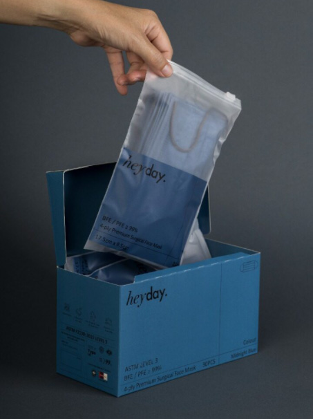 Heyday Malaysia- 4 ply Surgical Face Mask-30'S 99% BFE, 99% PFE,-MDA ...