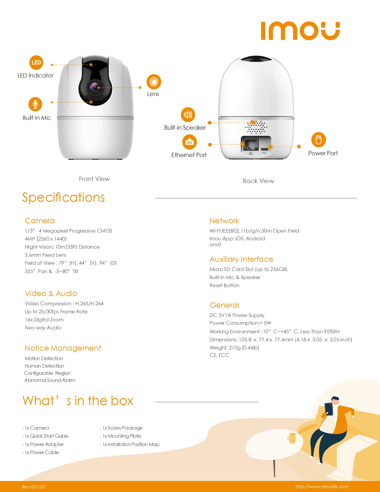 IMOU กล้องวงจรปิด 2MP 4MP Robot IP Camera รุ่น IPC-A22EP-G-V2 (A1) IPC ...