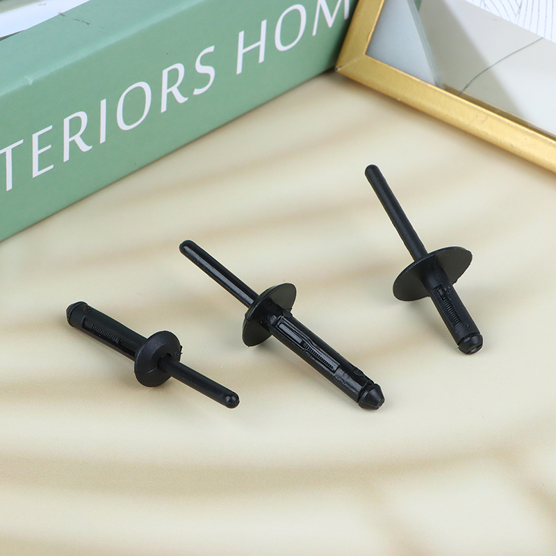 10Pcs Black Plastic Rivet Clip Retainer Fastener Blind Rivets Auto ...