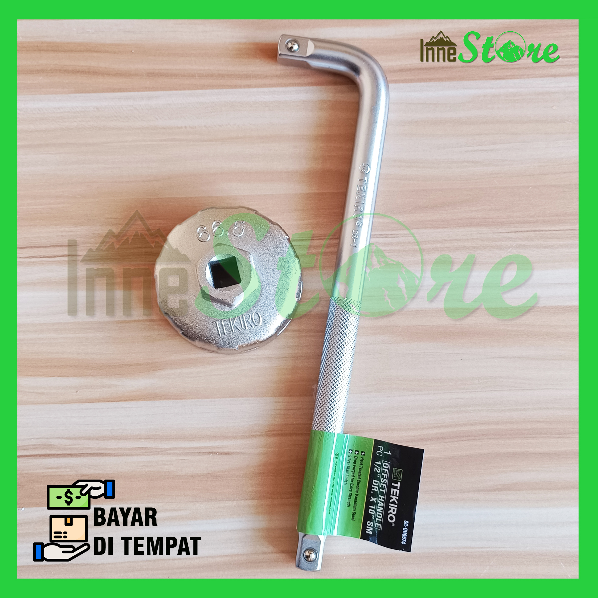 Kunci Filter Oli Mangkok Tekiro 66.5mm + Gagang Sok DR.1/2 Kunci ...
