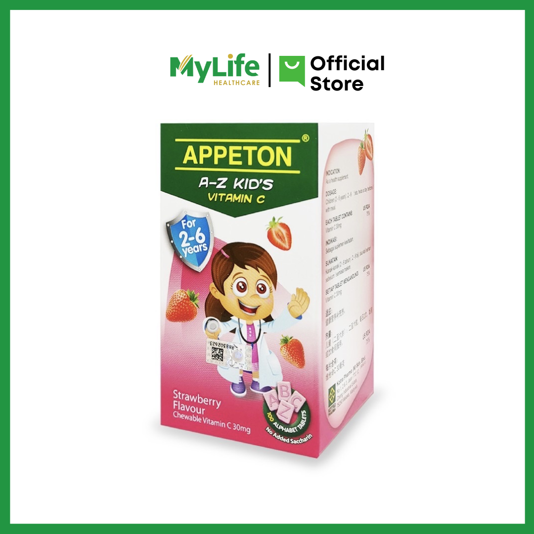 APPETON A-Z KID’S VITAMIN C TABLET (ORANGE/STRAWBERRY) 100'S | Lazada