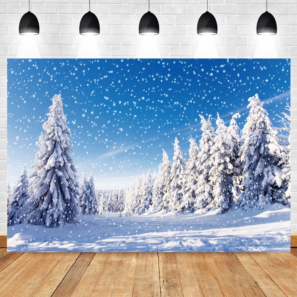 Winter Nature Scenery Photography Backdrop Snow Scene Forest ...