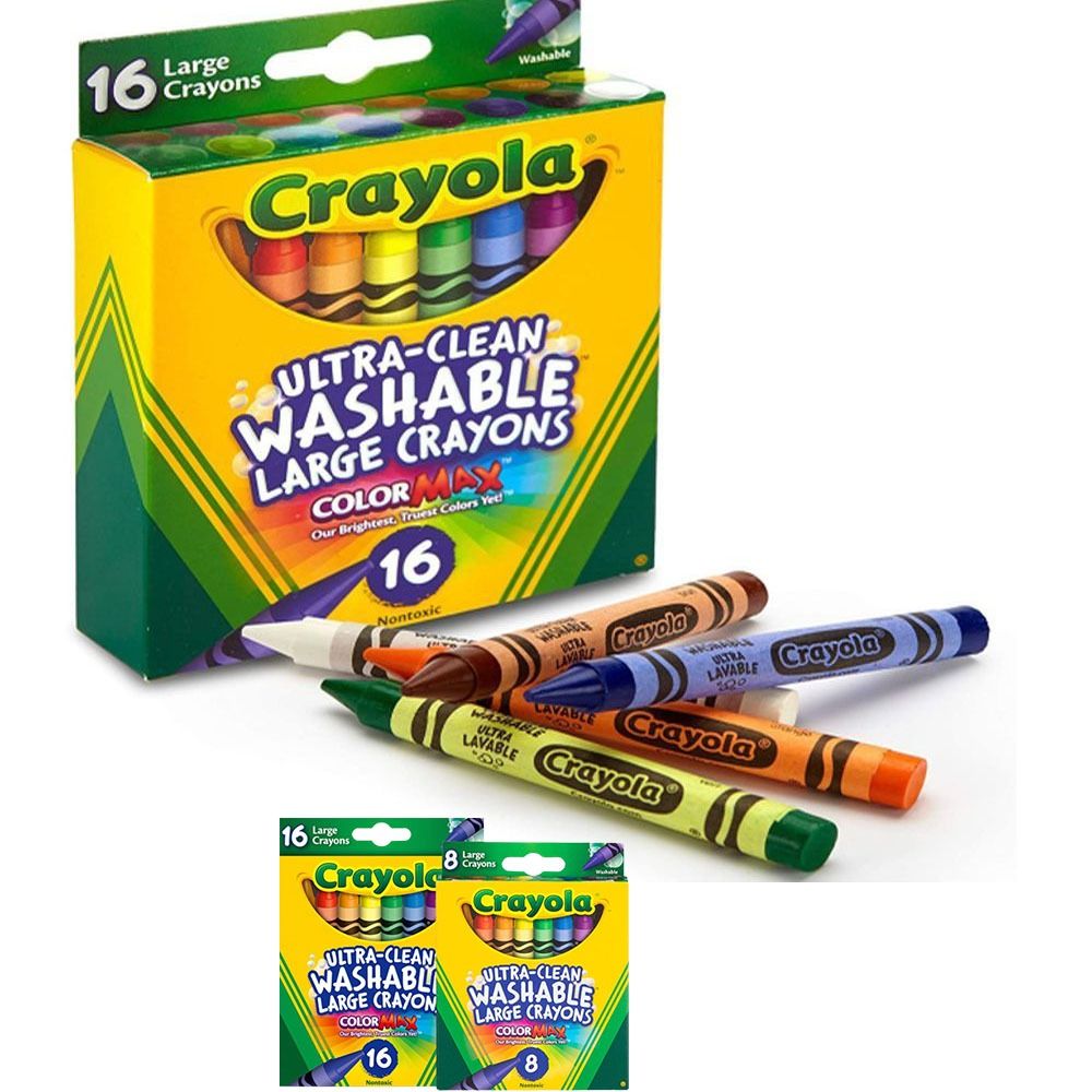 Portable Vibrant Colors Crayola Washable Crayons Easy Clean Painting ...